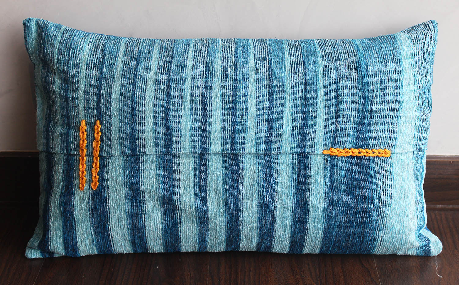 Blue Handloom Cushion - FlawDesign