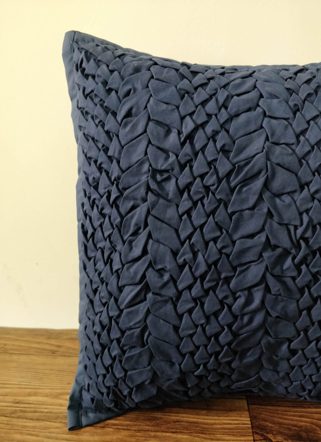 Midnight Blue Smocked Cushion - FlawDesign