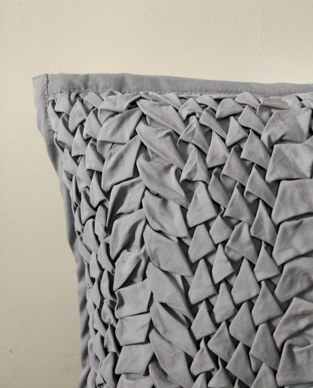 Cloudy Grey Smocked Cushion - FlawDesign