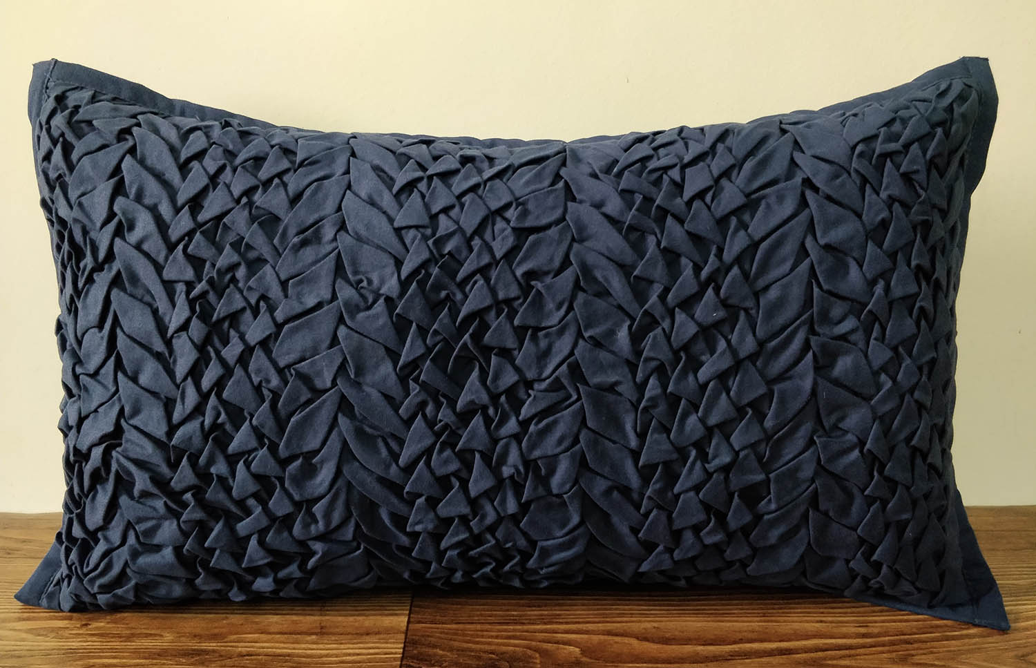 Midnight Blue Smocked Cushion - FlawDesign